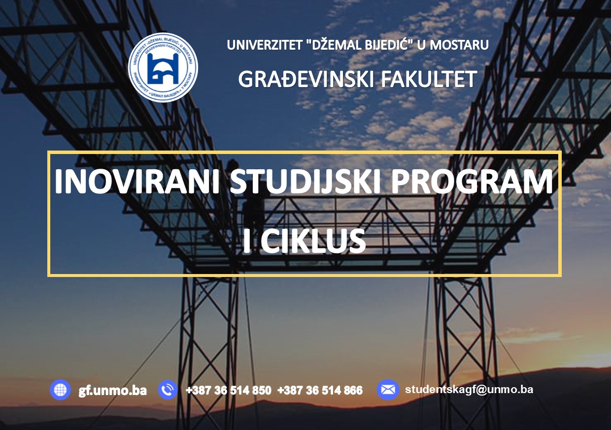 Inovirani studijski program I ciklusa | Građevinski fakultet Mostar - UNMO